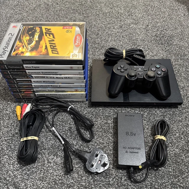 PLAYSTATION 2 SLIM Black PS2 + FULL SET UP + 10 Free Games £79.99 ...
