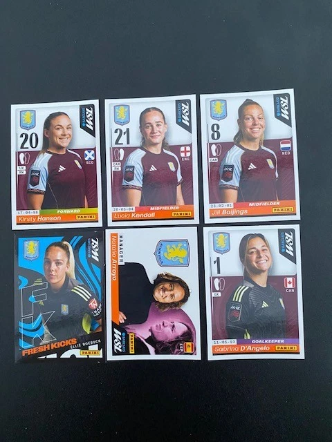 PANINI WSL 2025/26 - Aston Villa - Football Stickers - Mint Condition ...