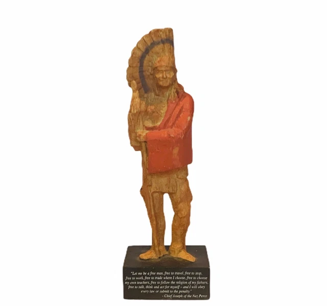 CHIEF JOSEPH CARVED figure Nez Perce signed Giuffre native statue ...
