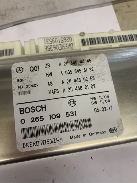 MERCEDES W211 E Class Abs Esp Control Module Ecu 0265109531 A2115404445 ...