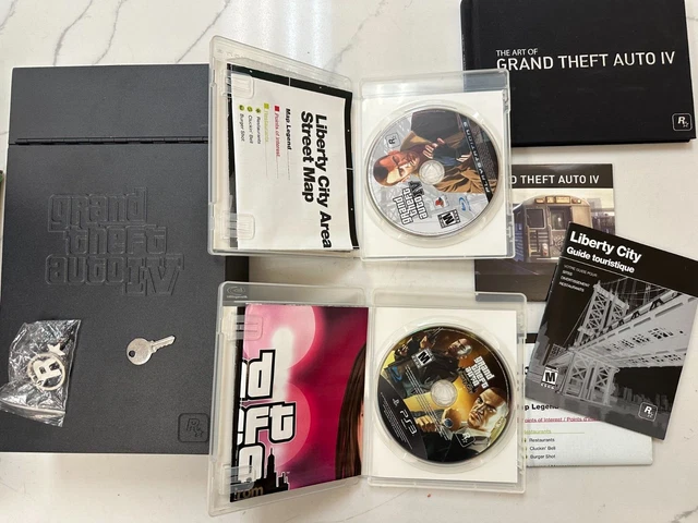 GRAND THEFT AUTO IV PS3 Lock Box w/Key , 2 games , Book, Keychain ...