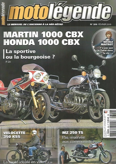Moto Legende N°308 Martin 1000 Cbx Honda 1000 Cbx Velocette 350 Kss