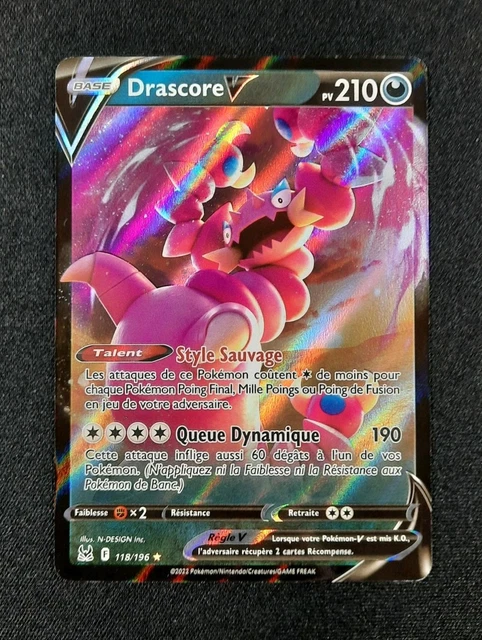 CARTE POKÉMON : Drascore V Ultra Rare 2022 Origine Perdue 118/196 NM 🇲🇫 ...