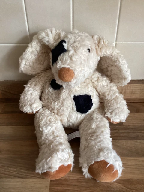 VINTAGE CREAM BEAR Necessities black patch plush floppy puppy dog soft ...
