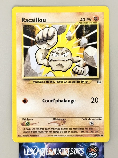 CARTE POKÉMON RACAILLOU 44/64 EDITION 2 ED2 Neo Revelation NM VF FR EUR ...