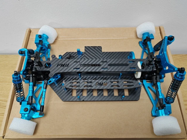 CARBON FIBRE ALUMINIUM Chassis Upgrade For 1/10 TT02B with Wheels ...