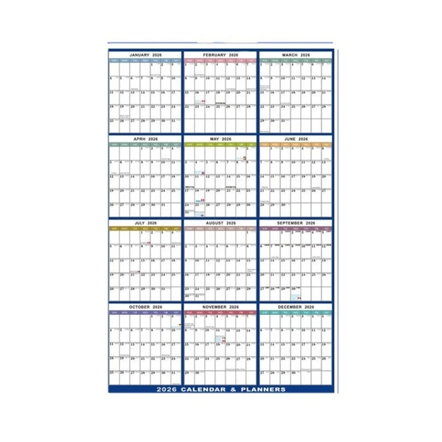 2026 FULL YEAR Calendar Wall Planner 2026 Yearly Planner Erasable Wall Planner £9.67 - PicClick UK