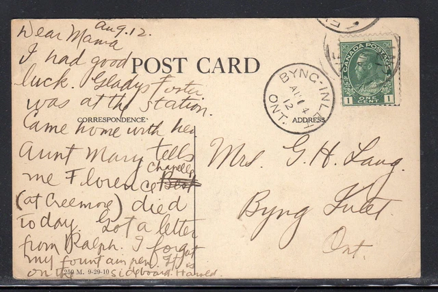 CANADA TO BYNG Inlet ONT Ghost Town on Tractor Ad Card 1912 L41 $3.99 ...