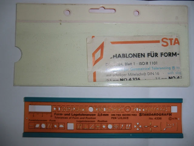 STANDARDGRAPH ZEICHENSCHABLONE 4336 - Form- und Lagetoleranzen DIN 7184 ...