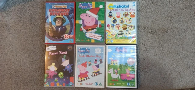 PEPPA PIG, MILKSHAKE, fireman sam, ben and holly video dvd’s 6 DVD’s £ ...