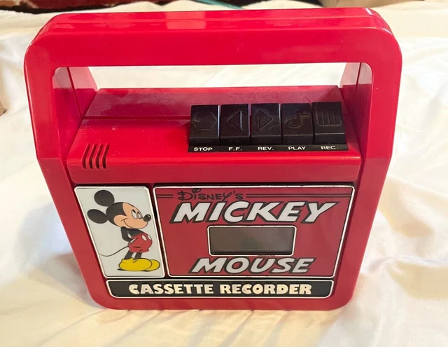 VINTAGE DISNEY'S MICKEY Mouse Cassette Recorder Portable Player Red ...