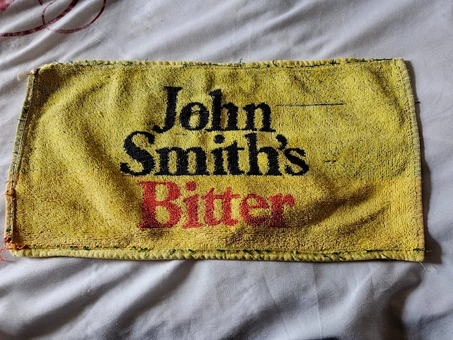 VINTAGE JOHN SMITHS Bitter Beer Bar Towel 1970/80s USED ORIGINAL £0.99 ...