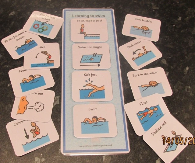 VISUAL AID FOR Swimming ~ prompt flash cards~Autism~ADHD~SEN~Schools ...