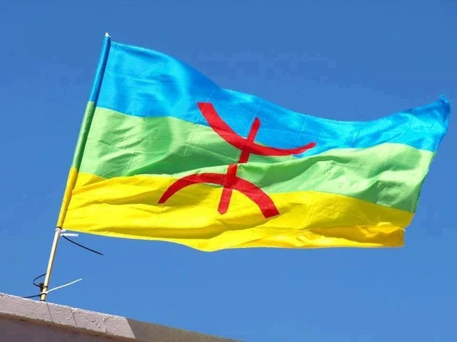 DRAPEAU AMAZIGH / Berbère 150x90 cm علم الأمازيغ / البربر 150×90 سم ...