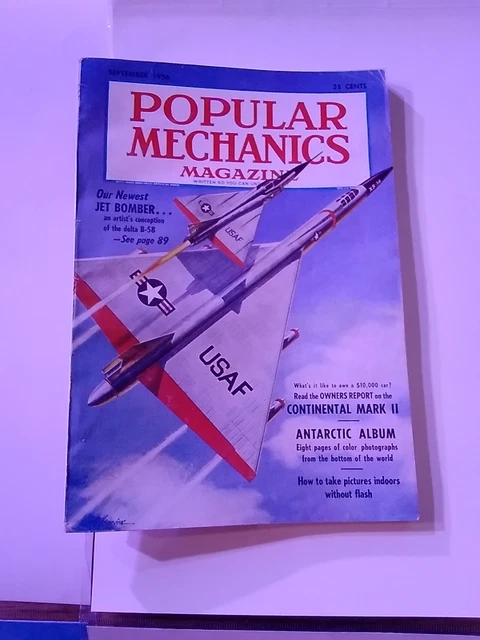 POPULAR MECHANICS MAGAZINE Vintage September 1956 Jet Bomber, Antarctic ...