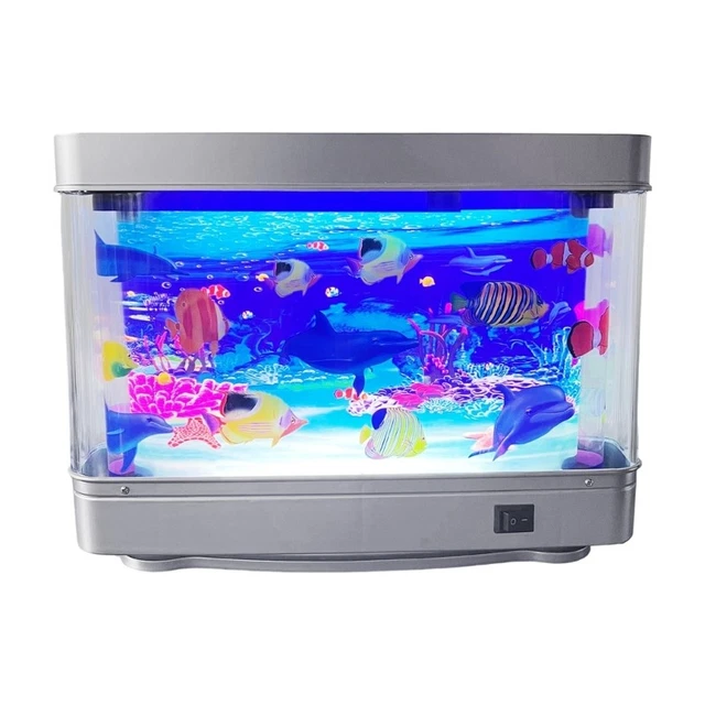 REALISTIC AQUARIUM SWIMMING Fish LED Night Light USB Lamp Home Desk ...