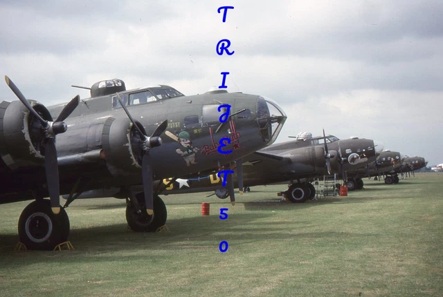 35MM AIRCRAFT SLIDE Boeing B-17 Baby Ruth Nose Art & others at Duxford ...