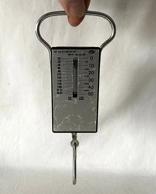 VINTAGE HANDHELD SPRING Scale Dual Measurement Folds Down To Smaller ...