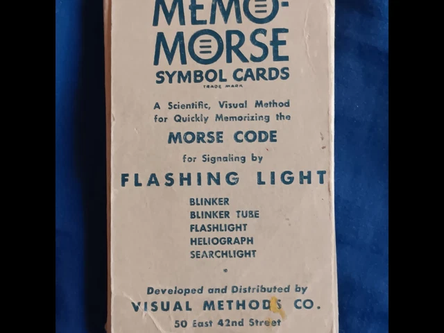 RARE 1942 MORSE Code Symbol Cards For Flashing Light (Memo-Morse) Super ...