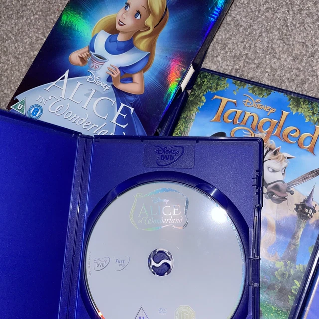 BUNDLE OF 9 Disney DVDs Alice Wonderland Tangled Little Mermaid Frozen ...