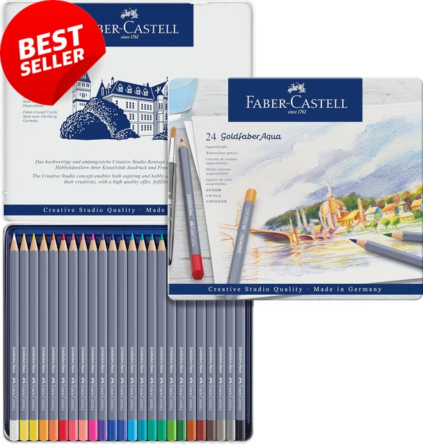 GOLDFABER AQUA WATERCOLOUR Pencils, Tin of 24, (18-114624) $44.03 ...