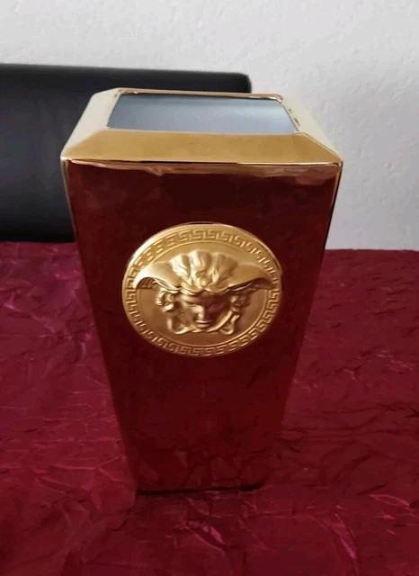 ROSENTHAL VERSACE MEDUSA Vanity Vase Prunkvase Porzellan Gold Höhe ca ...
