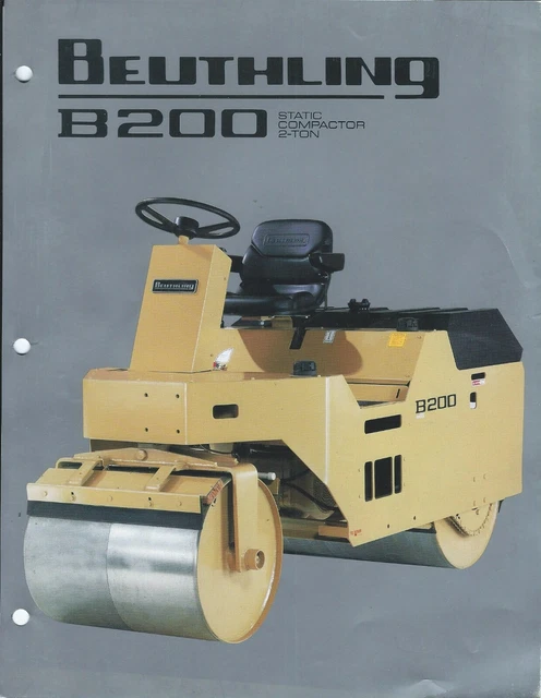 EQUIPMENT DATA SHEET - Beuthling - B200 Static Compactor c1988 Brochure ...