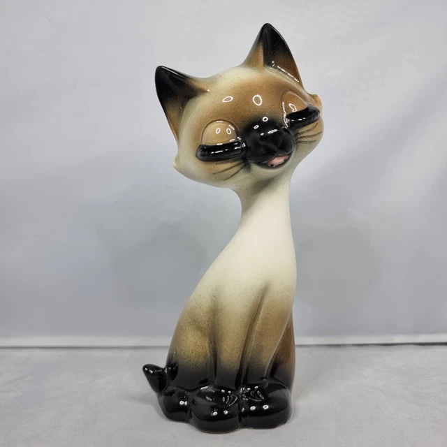 VINTAGE 1950S - Siamese Cat - Ceramic Statue Figurine 7 VINTAGE 1950S - Siamese Cat - Ceramic Statue Figurine 7