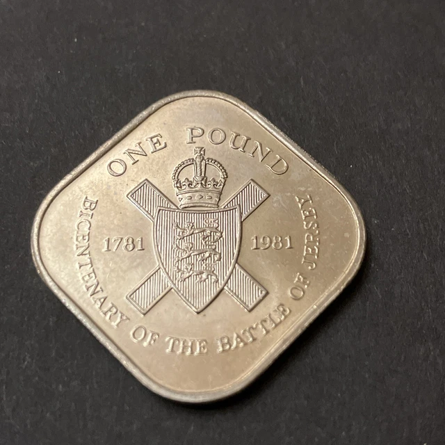 1981 JERSEY £1 One Pound Coin Bicentenary of Battle of Jersey BUNC £3. ...