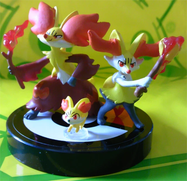 POKÉMON FENNEKIN BRAIXEN Delphox Figure Rittai Pokemon Zukan 3D TAKARA ...