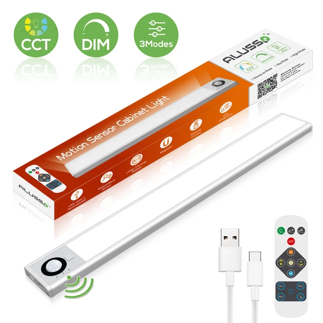 WIRELESS LED CABINET Closet Light PIR Motion Sensor USB Rechargeable ...