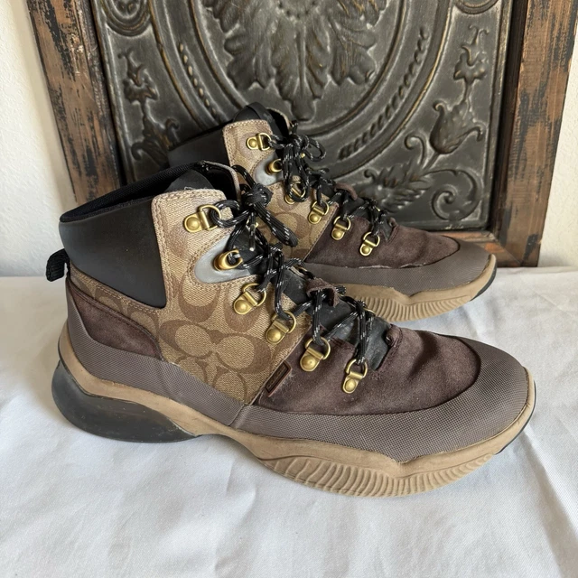 COACH CITYSOLE HIKER Boot Signature Monogram G5411 Sz 10.5 Authentic ...