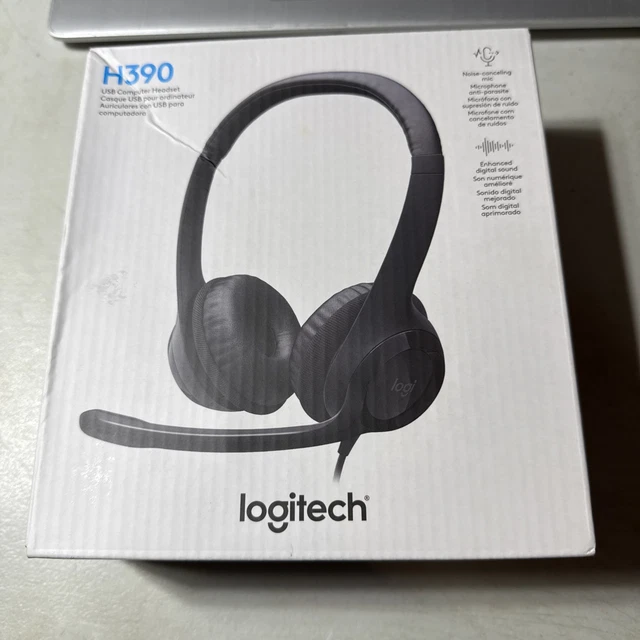 LOGITECH NEW H390 USB Headset Noise Canceling Microphone 981-000014 ...