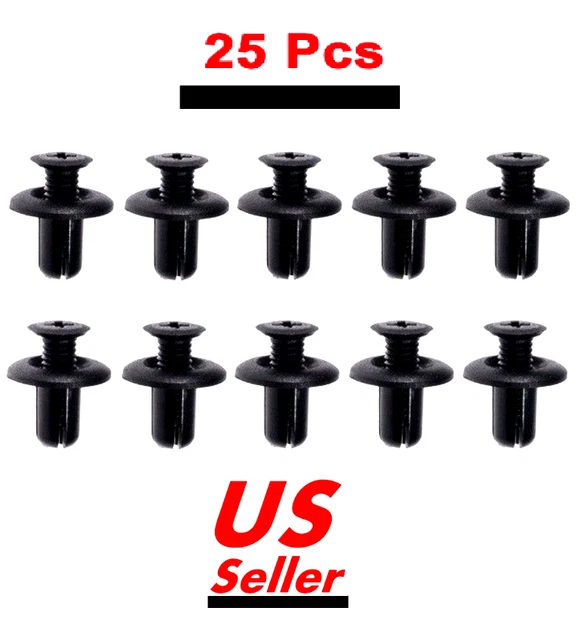 25 BUMPER RETAINERS Fender Liner Clip Hood Rivets Trim Fasteners for ...