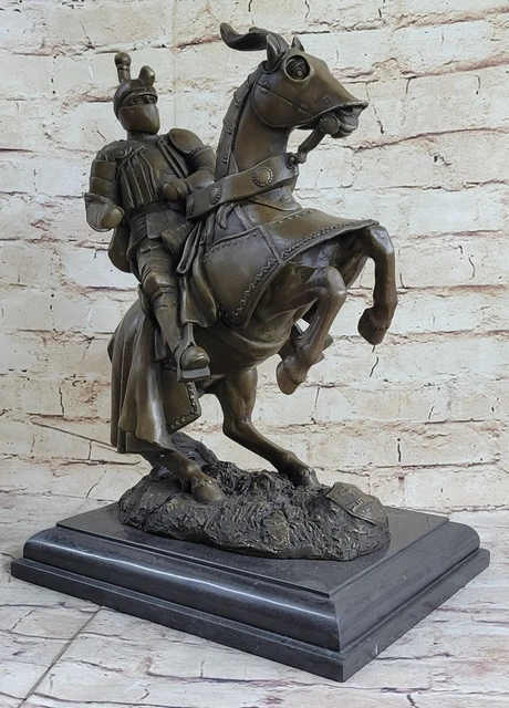MEDIEVAL ARMORED KNIGHT Horse With Jousting Lance Statue Figure lost ...