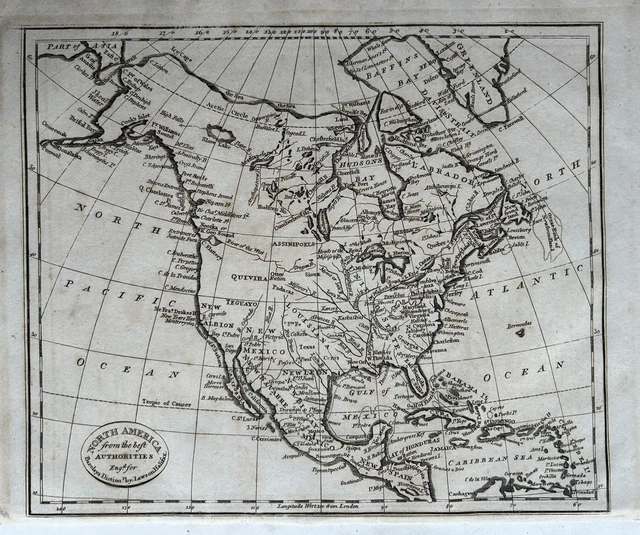 1795 MAP OF North America Original Antique Map £99.99 - PicClick UK