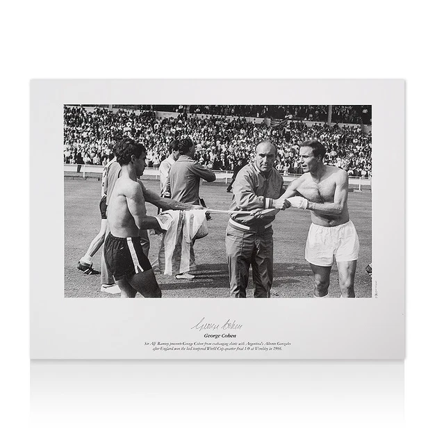 GEORGE COHEN SIGNED England Photo - Shirt Swap vs Argentina Autograph ...