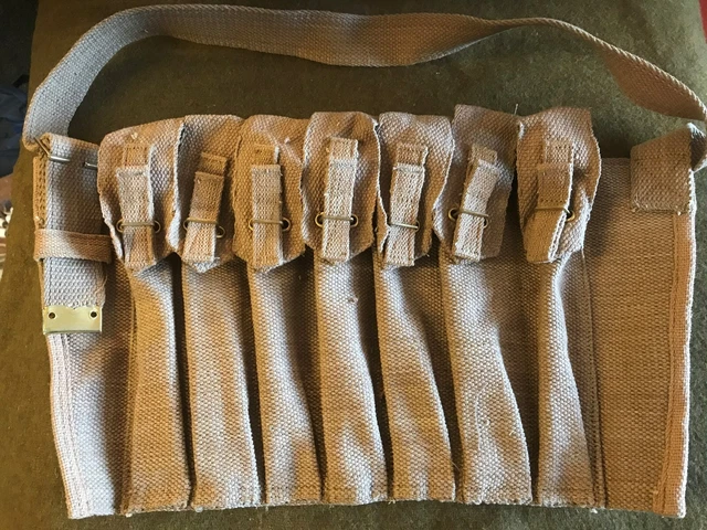 WW2 BRITISH WEBBING Sten Magazine bandolier £34.99 - PicClick UK