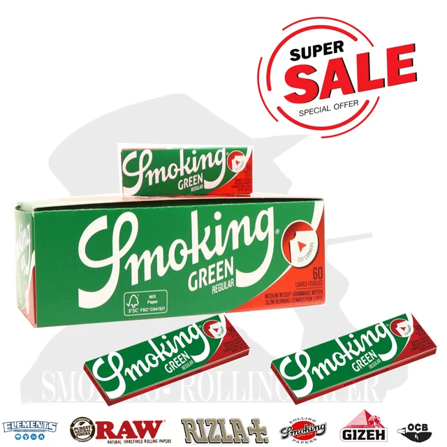CARTINE SMOKING GREEN Corte Verde Regular Cut Corners 50 Libretti EUR ...