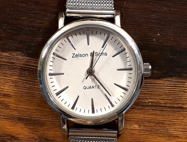 ARMBANDUHR, ZELSON & Sons, 1980er, silberfarben, Metallarmband, Retro ...