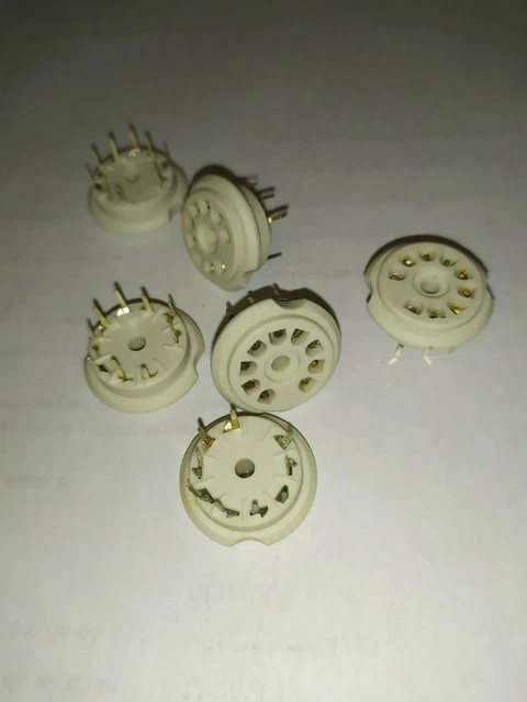 SUPPORT TUBE NOVAL Socket Ceramic tube B9A 9 pin Philips Nos Lot 6 Pcs ...