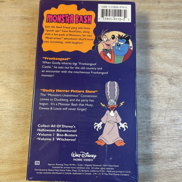 NEW !!DISNEY MONSTER Bash Duck Tails Goof Troop Sealed VHS Tape 1995 ...