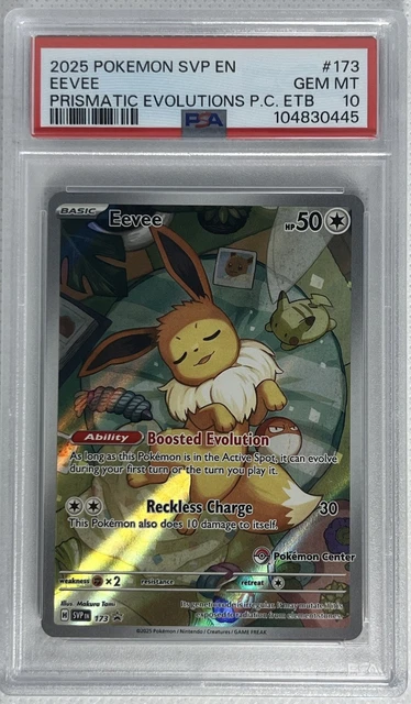 POKÉMON PRISMATIC EVOLUTIONS Pokémon Center ETB Eevee 173 Stamped Promo ...