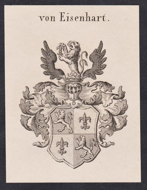 EISENHART WAPPEN COAT of arms Heraldik heraldry Genealogie Kupferstich ...