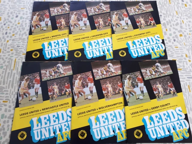 LEEDS UNITED HOME Programmes (Collection x6) - Division 1 Season 1977/ ...