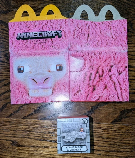 2025 MCDONALD’S MINECRAFT Movie Happy Meal Toy #5 Stone Block & Garrett ...