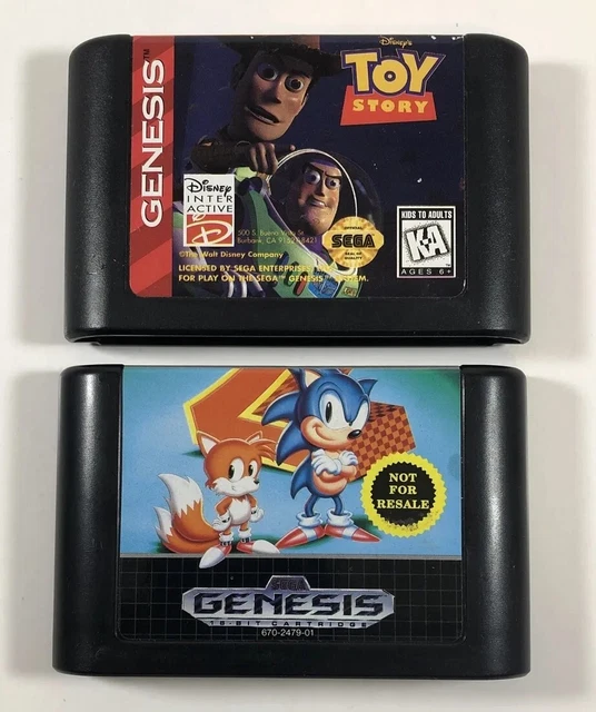 PACK - SONIC the Hedgehog 2 (1992) & Toy Story (1995) SEGA GENSIS ...