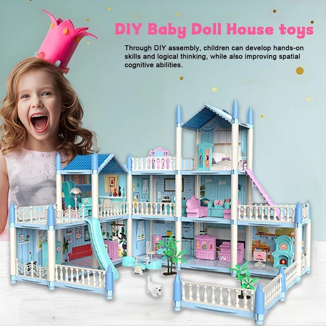 3D DIY DREAM Princess Castle Villa Assembly Doll House Set Toy New E1 £ ...