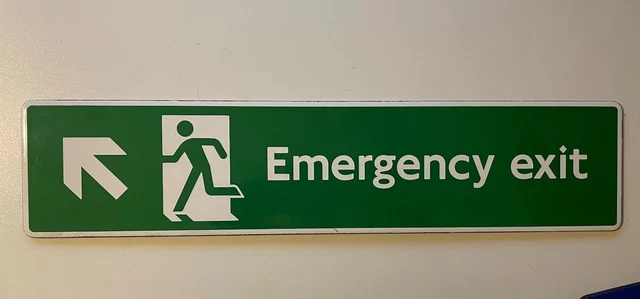 ORIGINAL LONDON UNDERGROUND Tube Station Enamel Sign EMERGENCY EXIT ...
