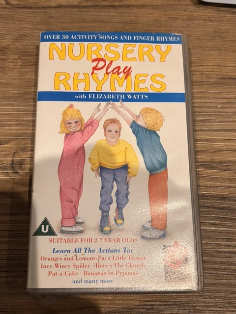 NURSERY PLAY RHYMES WITH ELIZABETH WATTS KIDS 1990 PAL VHS Video Tape £ ...